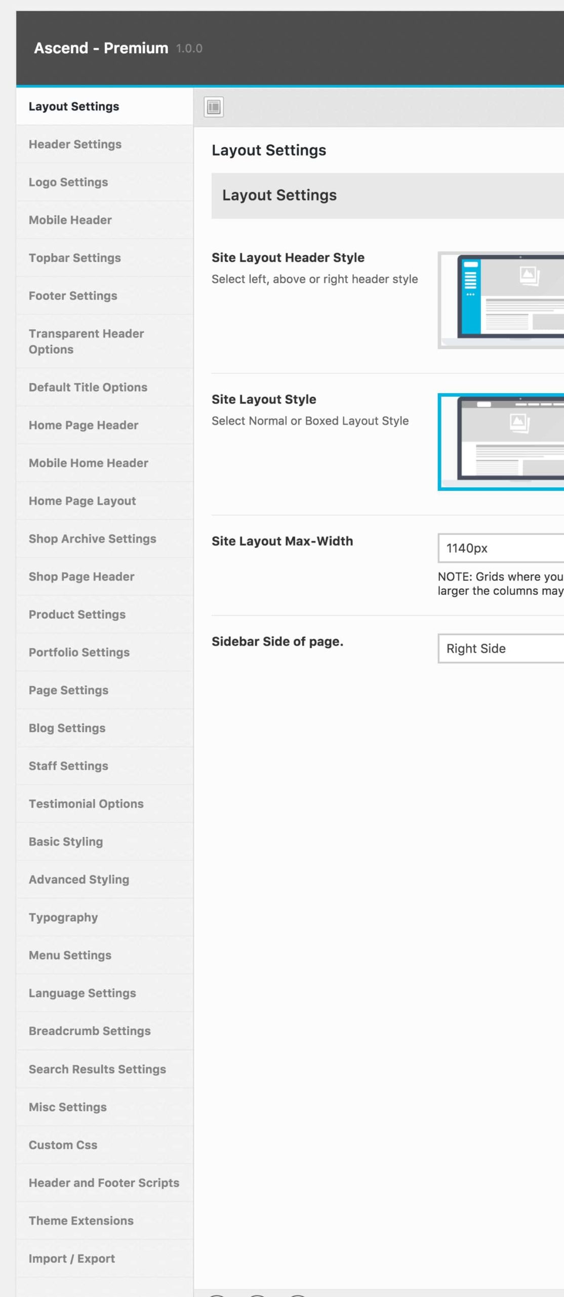 Theme Options – Ascend Premium
