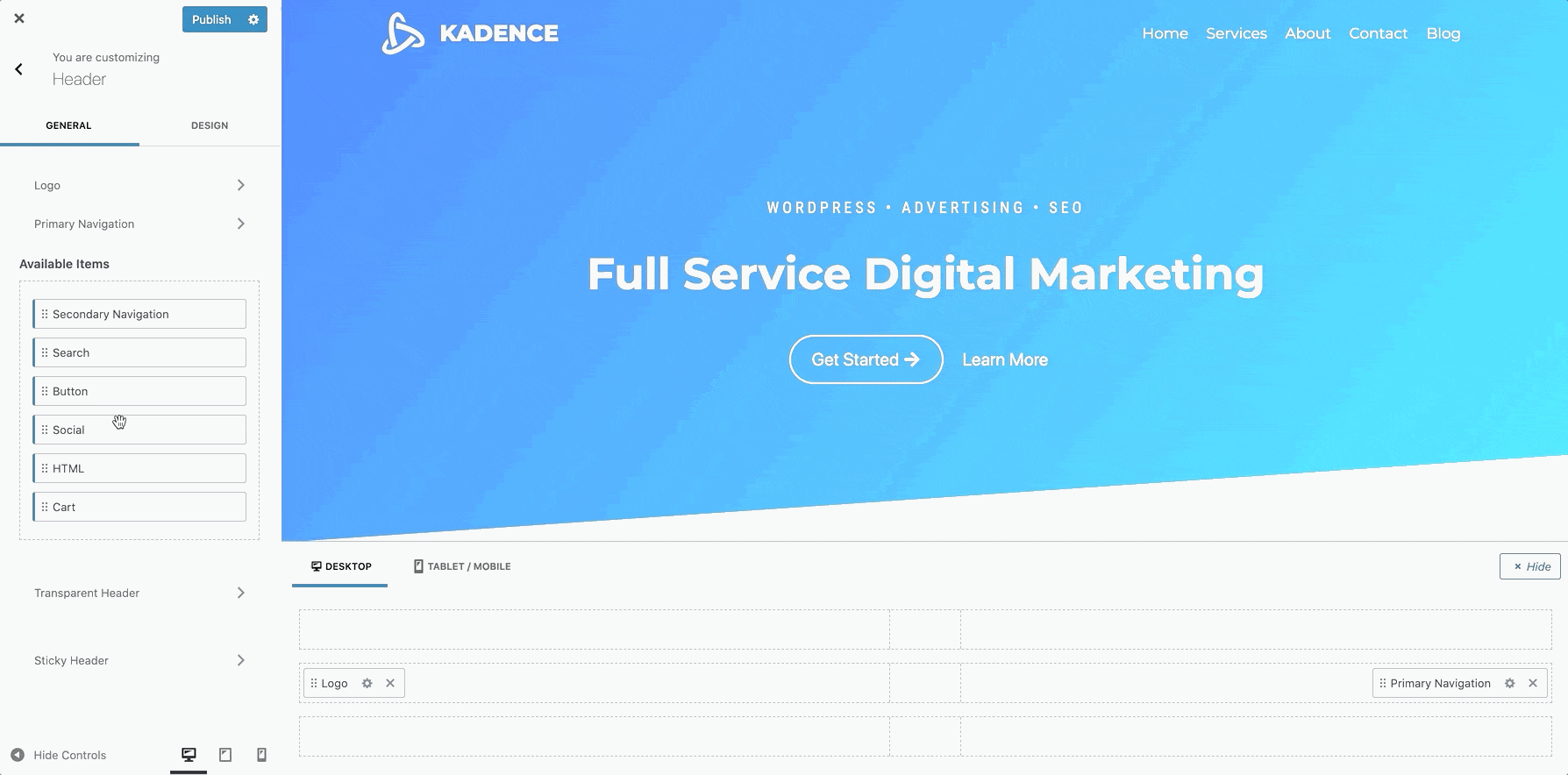 How to Customize the Kadence Header - Kadence Theme How to Customize the Kadence Header - Kadence Theme