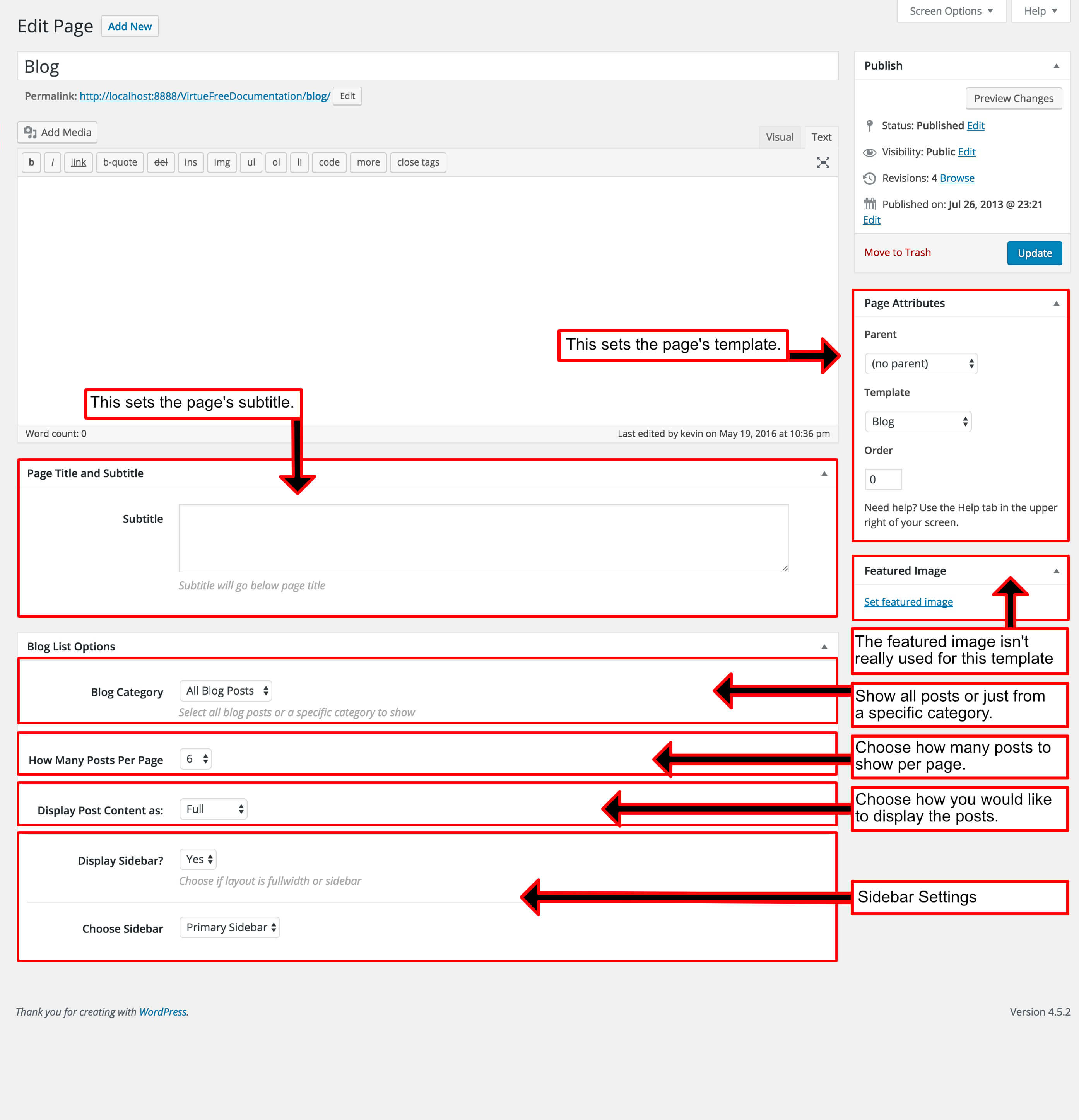Blog Page Template Virtue
