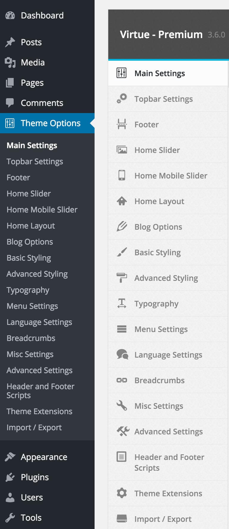 Theme Options – Virtue Premium Documentation